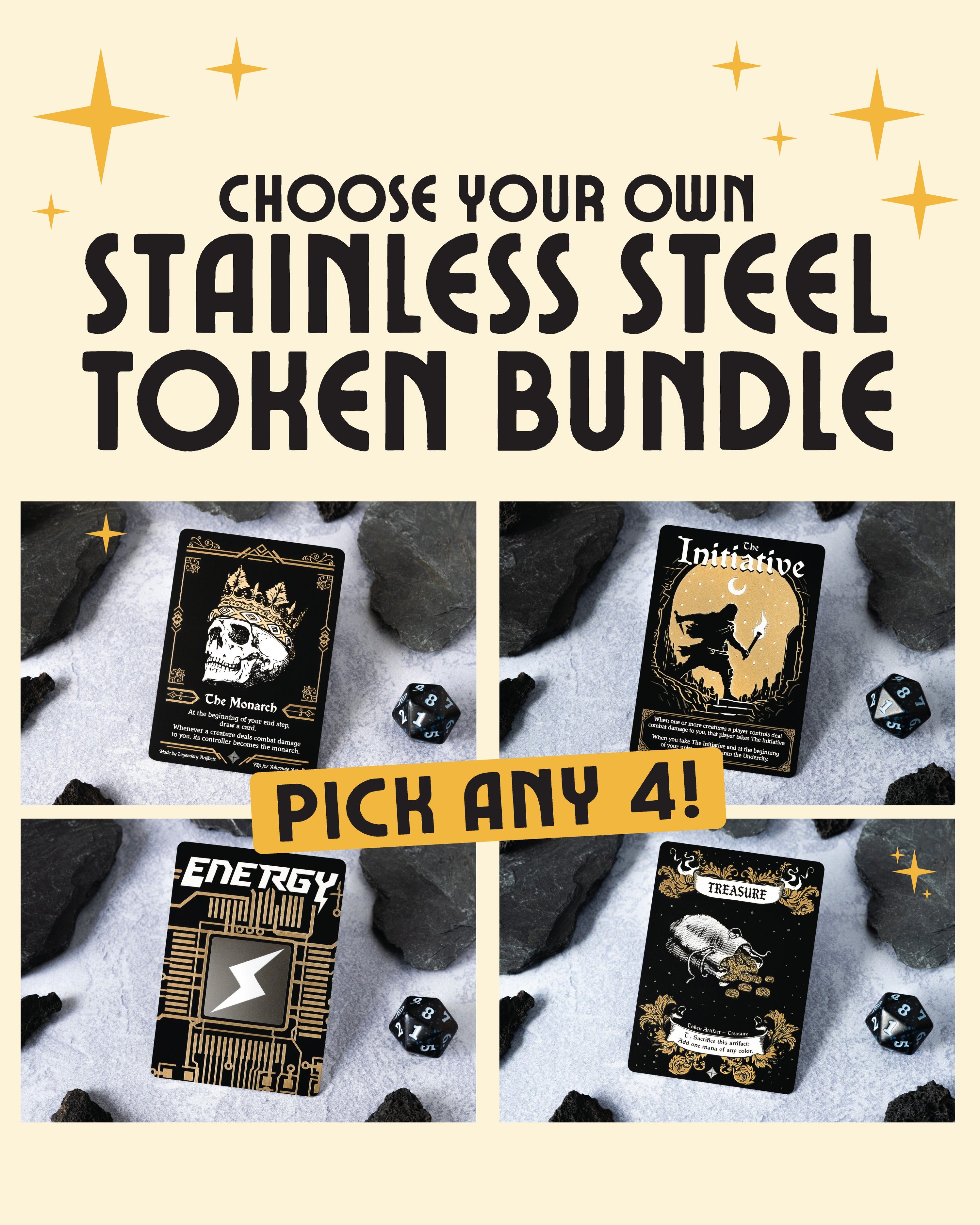 Legendary Artifacts | Stainless Steel MTG Tokens