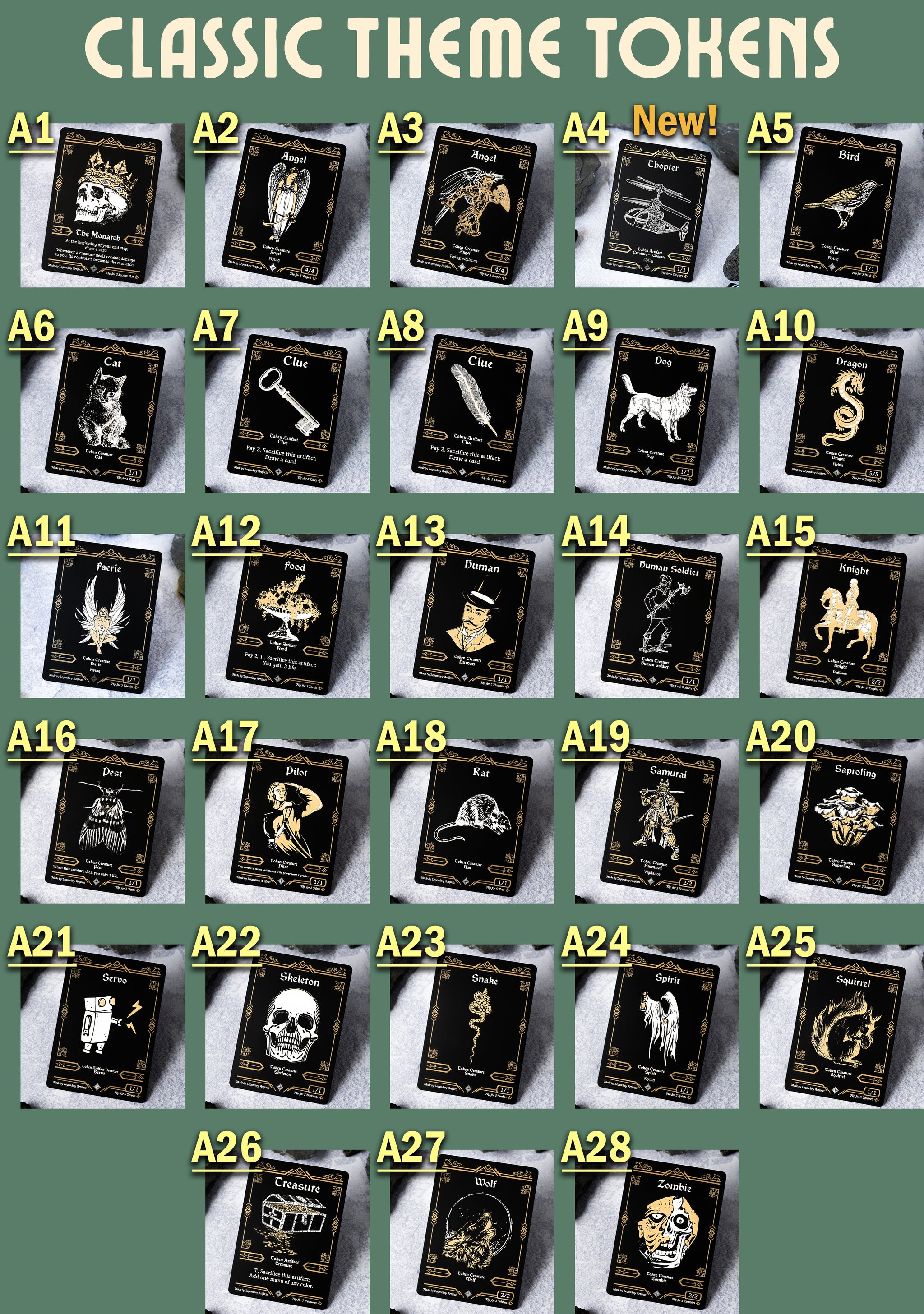 Stainless Steel Token Bundle - Metal MTG Tokens | Legendary Artifacts
