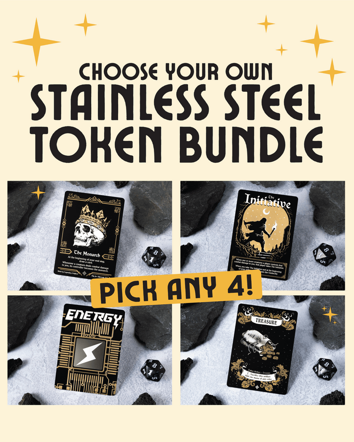 Stainless Steel Token Bundle - Metal MTG Tokens | Legendary Artifacts