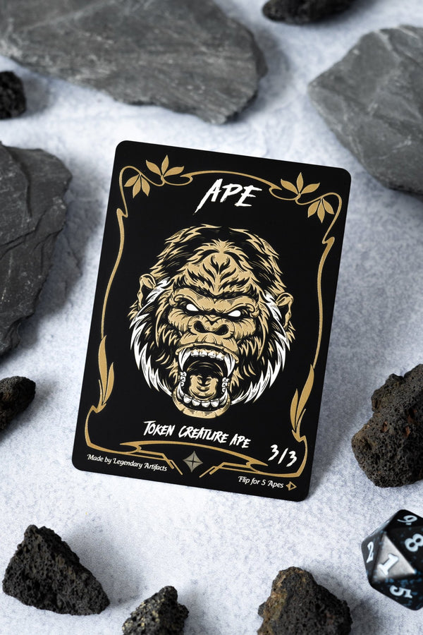 Stainless Steel Ape Token - Metal MTG Tokens | Legendary Artifacts