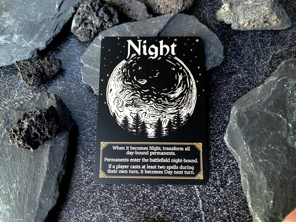 Stainless Steel Day / Night Token - Metal MTG Tokens | Legendary Artifacts