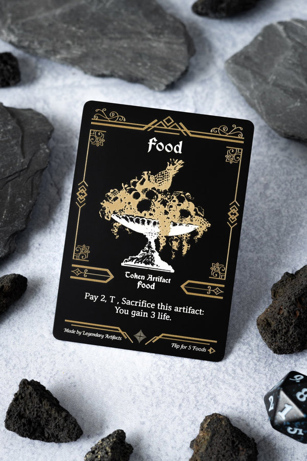 Stainless Steel Food Token - Metal MTG Tokens | Legendary Artifacts