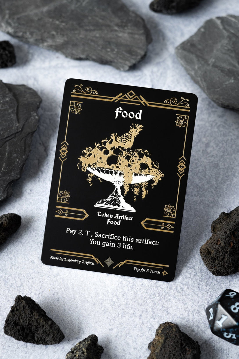Stainless Steel Food Token - Metal MTG Tokens | Legendary Artifacts