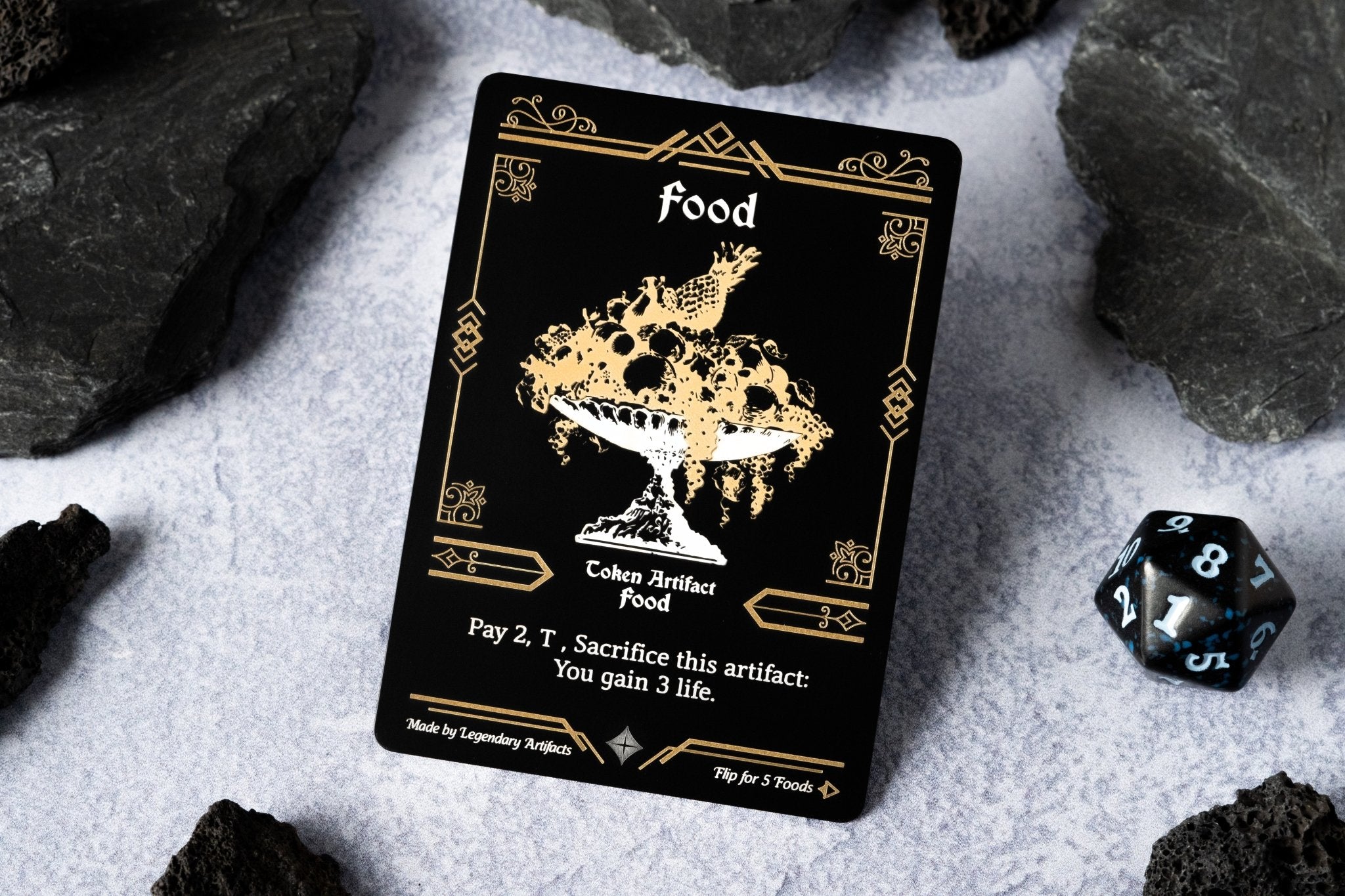 Stainless Steel Food Token - Metal MTG Tokens | Legendary Artifacts