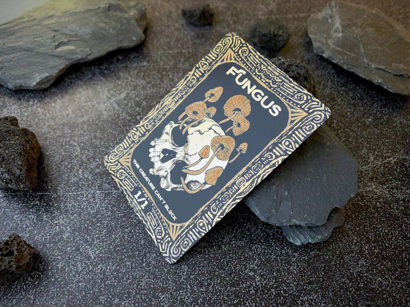 Stainless Steel Fungus Token - Metal MTG Tokens | Legendary Artifacts