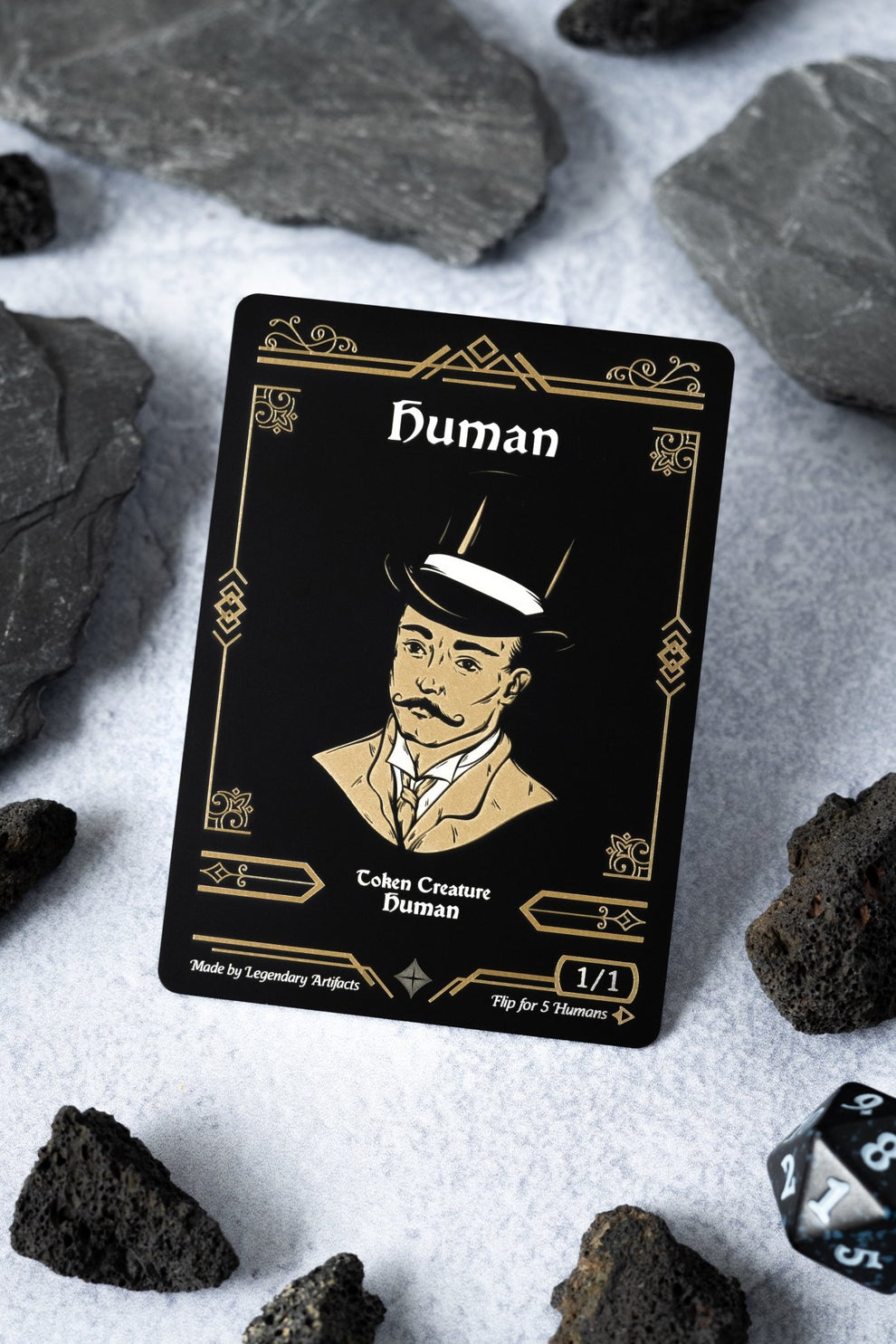 Stainless Steel Human Token - Metal MTG Tokens | Legendary Artifacts