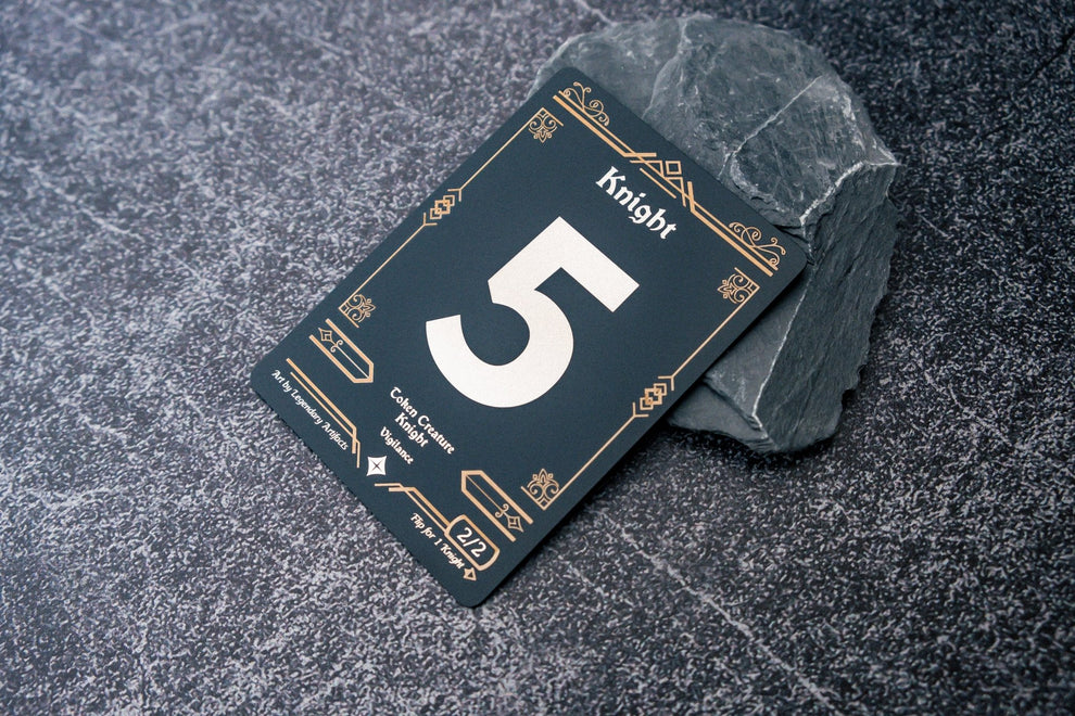 Stainless Steel Knight Token - Metal MTG Tokens | Legendary Artifacts