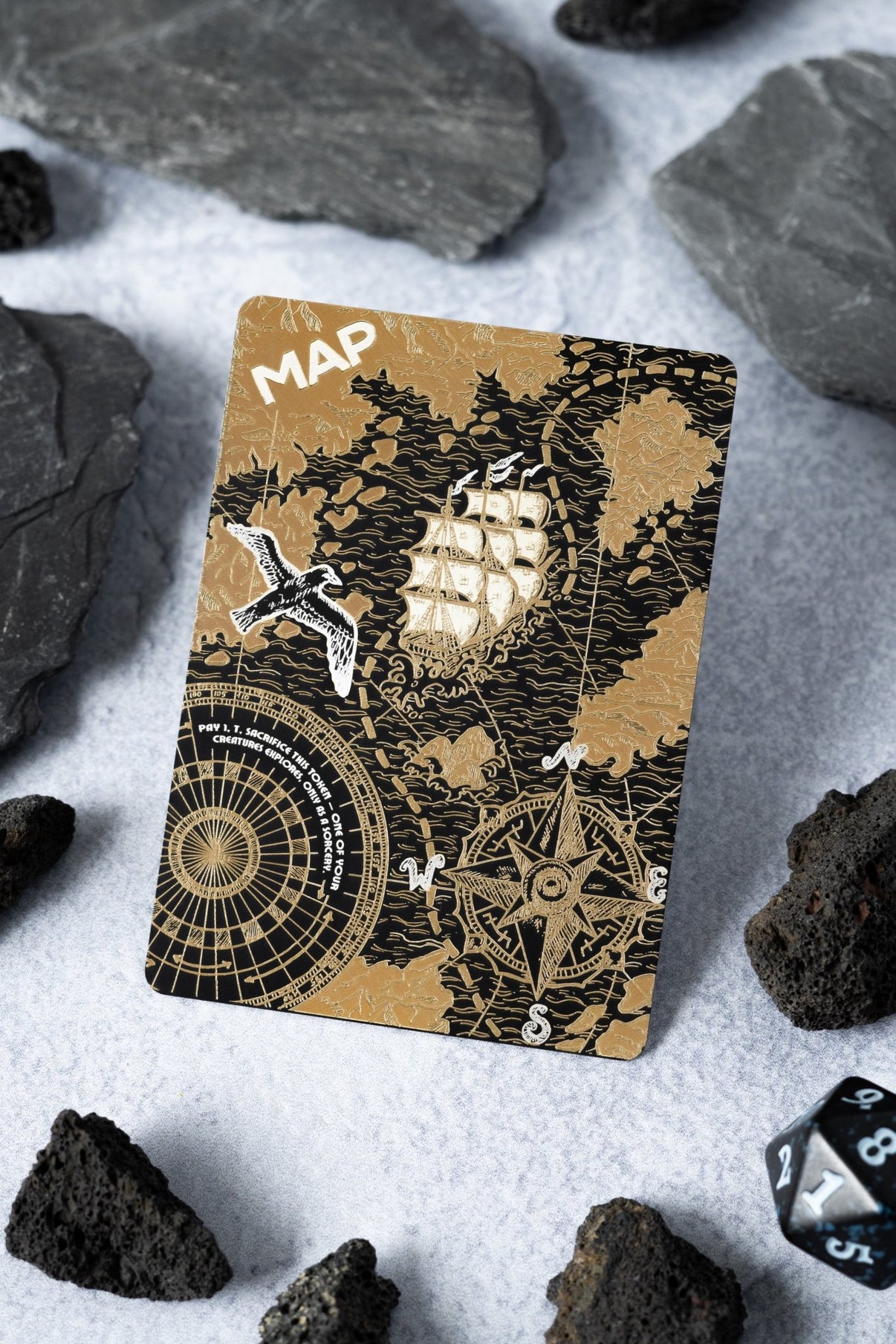 Stainless Steel Map Token - Metal MTG Tokens | Legendary Artifacts