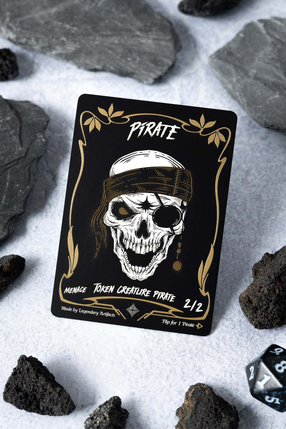 Stainless Steel Pirate Token - Metal MTG Tokens | Legendary Artifacts