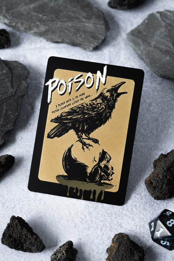 Stainless Steel Poison Token - Metal MTG Tokens | Legendary Artifacts