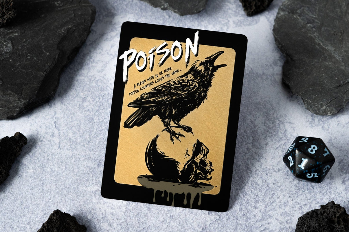 Stainless Steel Poison Token - Metal MTG Tokens | Legendary Artifacts