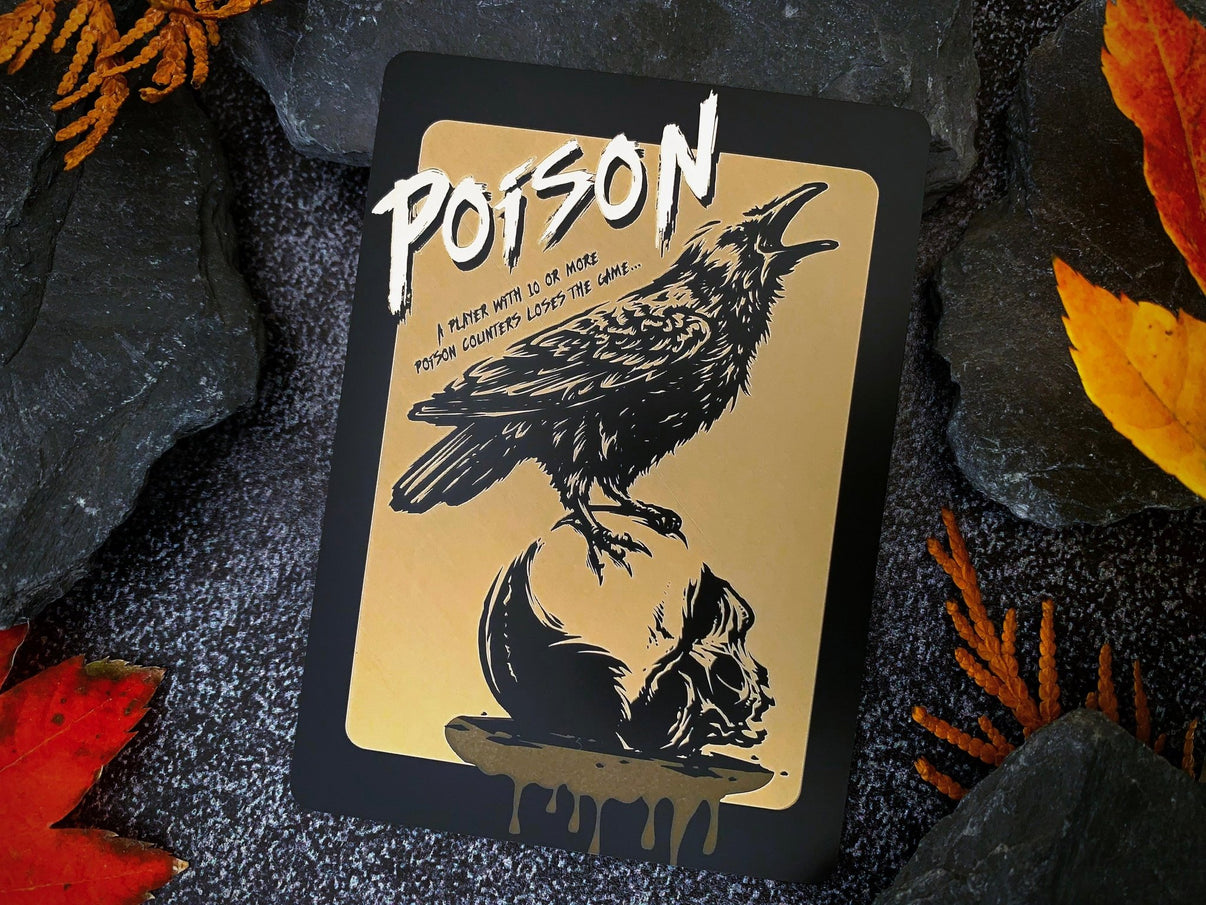 Stainless Steel Poison Token - Metal MTG Tokens | Legendary Artifacts