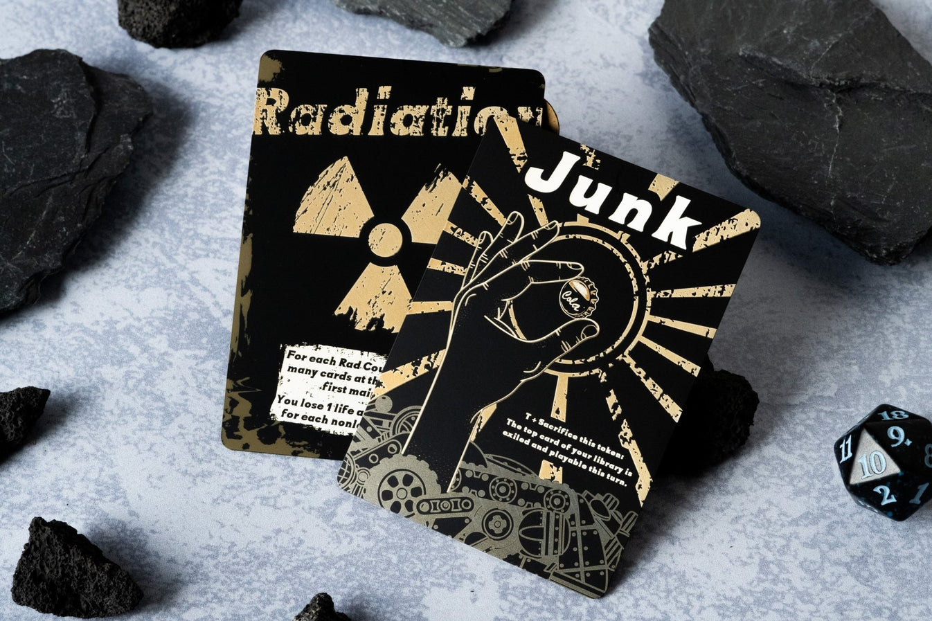 Stainless Steel Radiation Token - Metal MTG Tokens | Legendary Artifacts