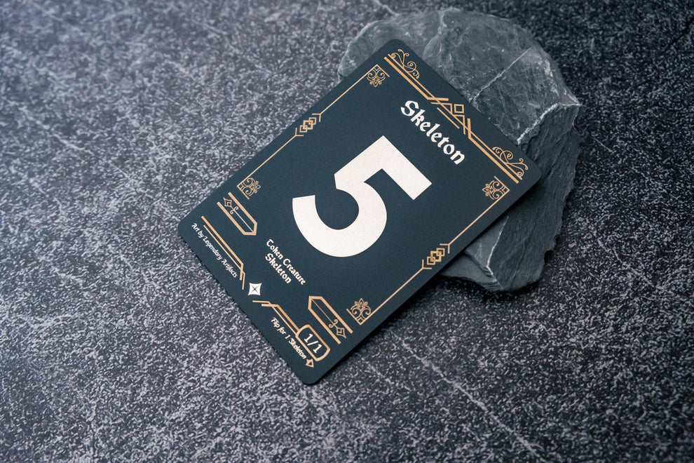 Stainless Steel Skeleton Token - Metal MTG Tokens | Legendary Artifacts