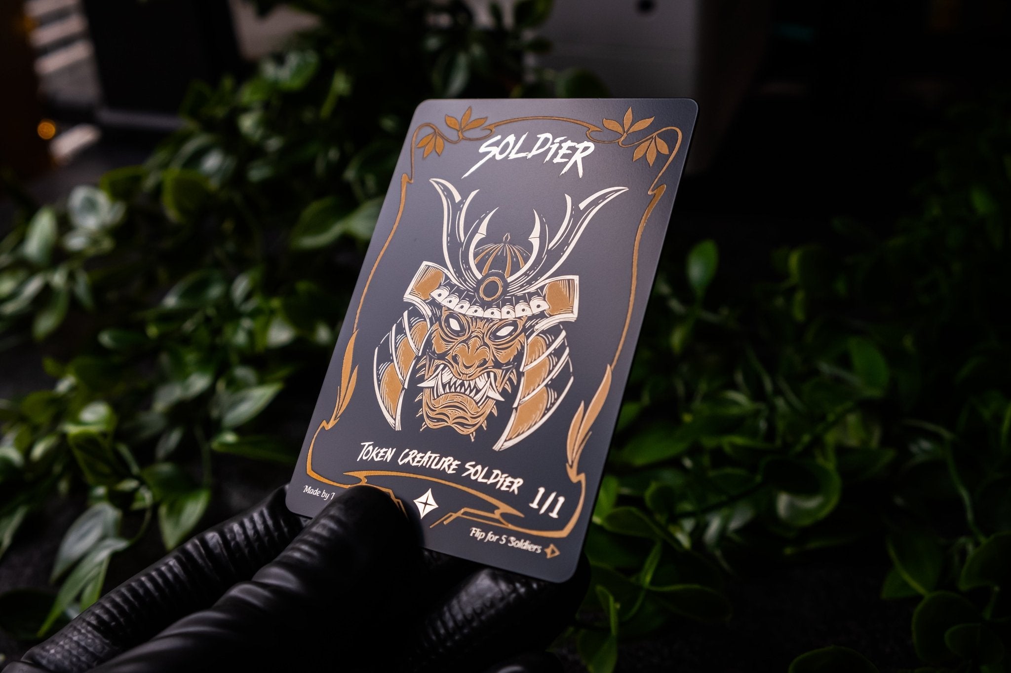 Stainless Steel Soldier Token - Metal MTG Tokens | Legendary Artifacts