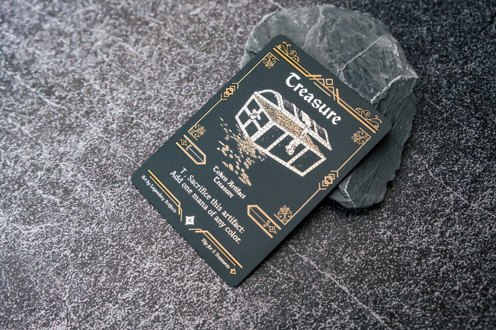Stainless Steel Treasure Token - Metal MTG Tokens | Legendary Artifacts