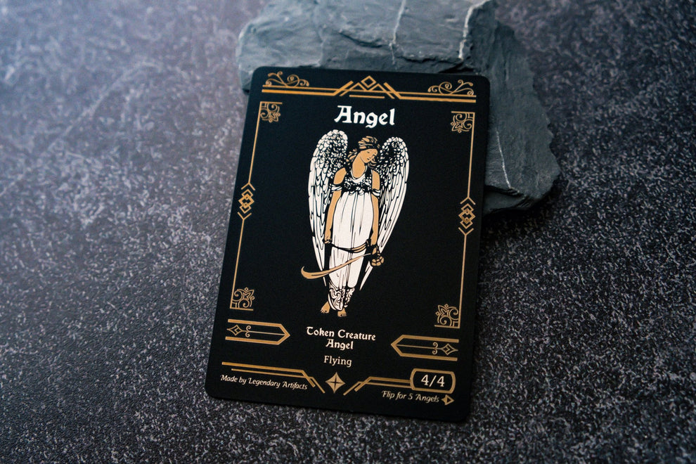 Stainless Steel Angel Token - Metal MTG Tokens | Legendary Artifacts