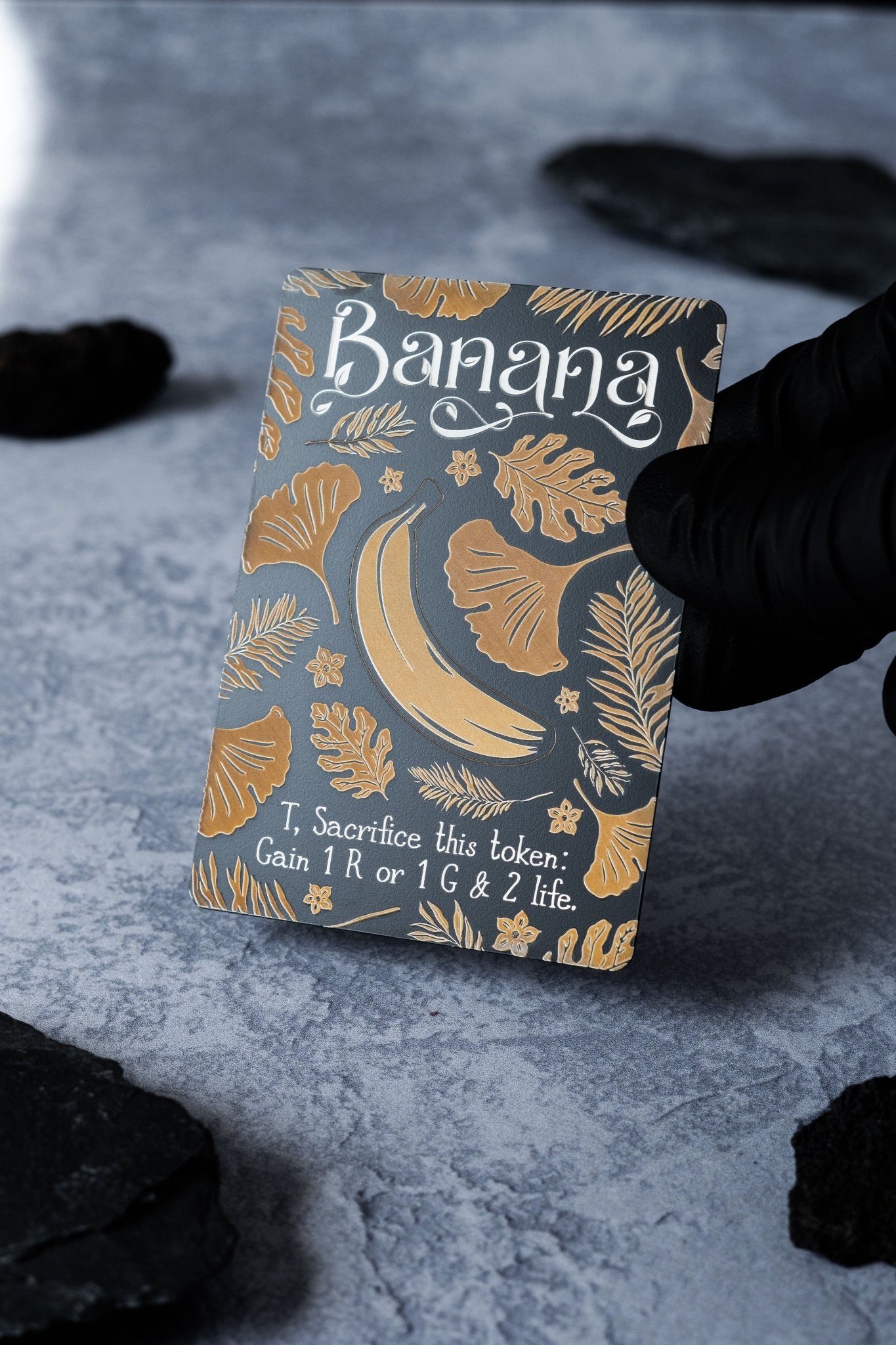 Stainless Steel Banana Token - Metal MTG Tokens | Legendary Artifacts