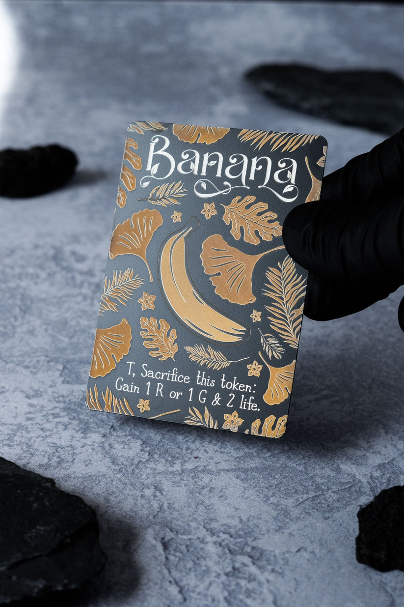 Stainless Steel Banana Token - Metal MTG Tokens | Legendary Artifacts