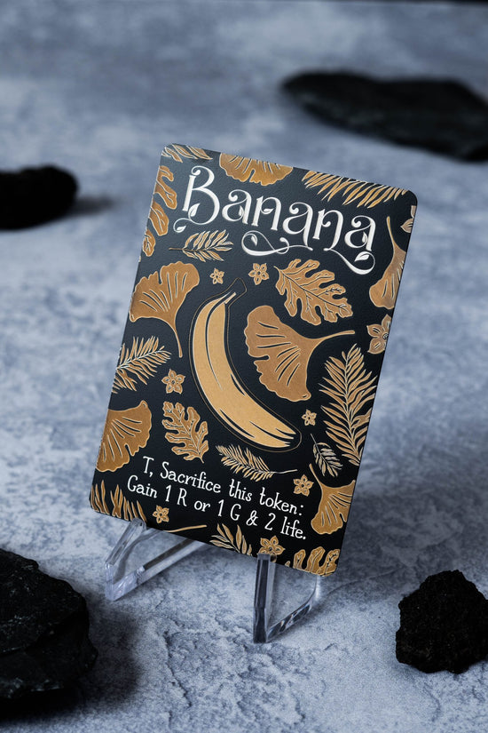 Stainless Steel Banana Token - Metal MTG Tokens | Legendary Artifacts