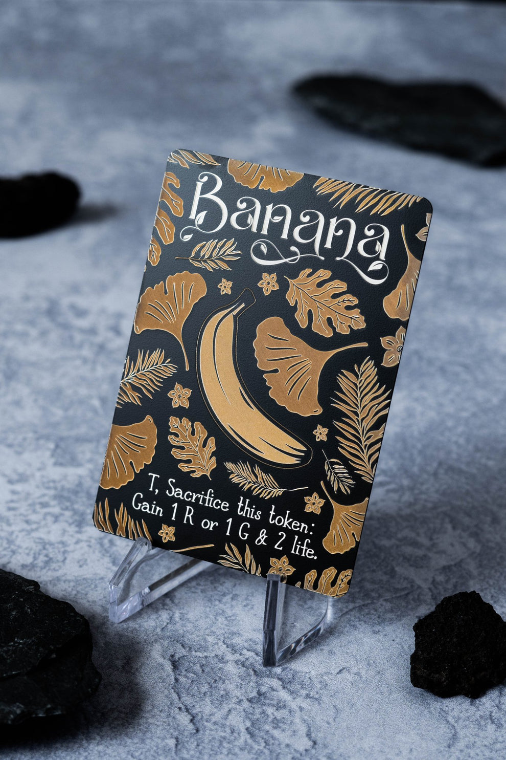 Stainless Steel Banana Token - Metal MTG Tokens | Legendary Artifacts