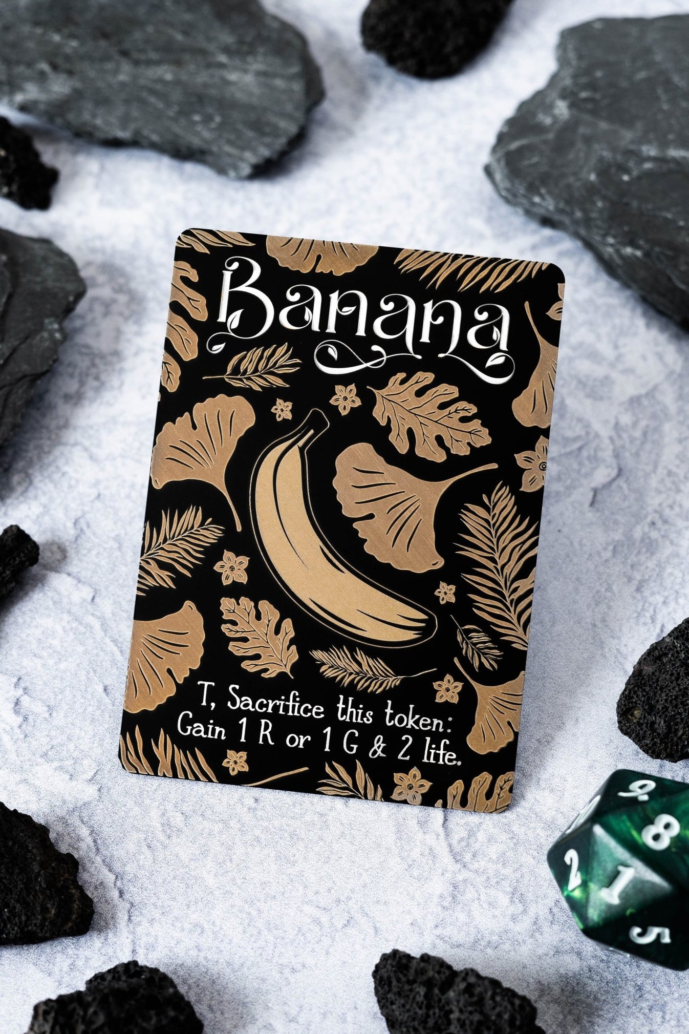 Stainless Steel Banana Token - Metal MTG Tokens | Legendary Artifacts