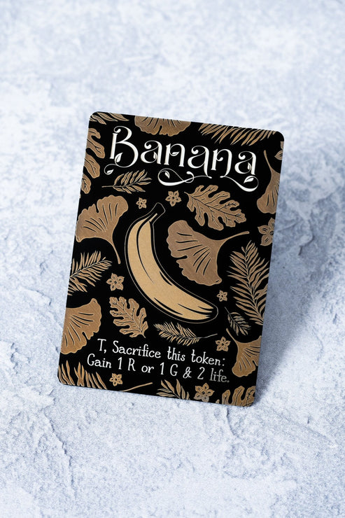 Stainless Steel Banana Token - Metal MTG Tokens | Legendary Artifacts