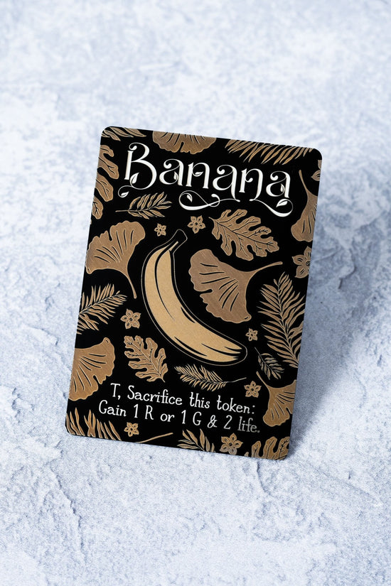 Stainless Steel Banana Token - Metal MTG Tokens | Legendary Artifacts