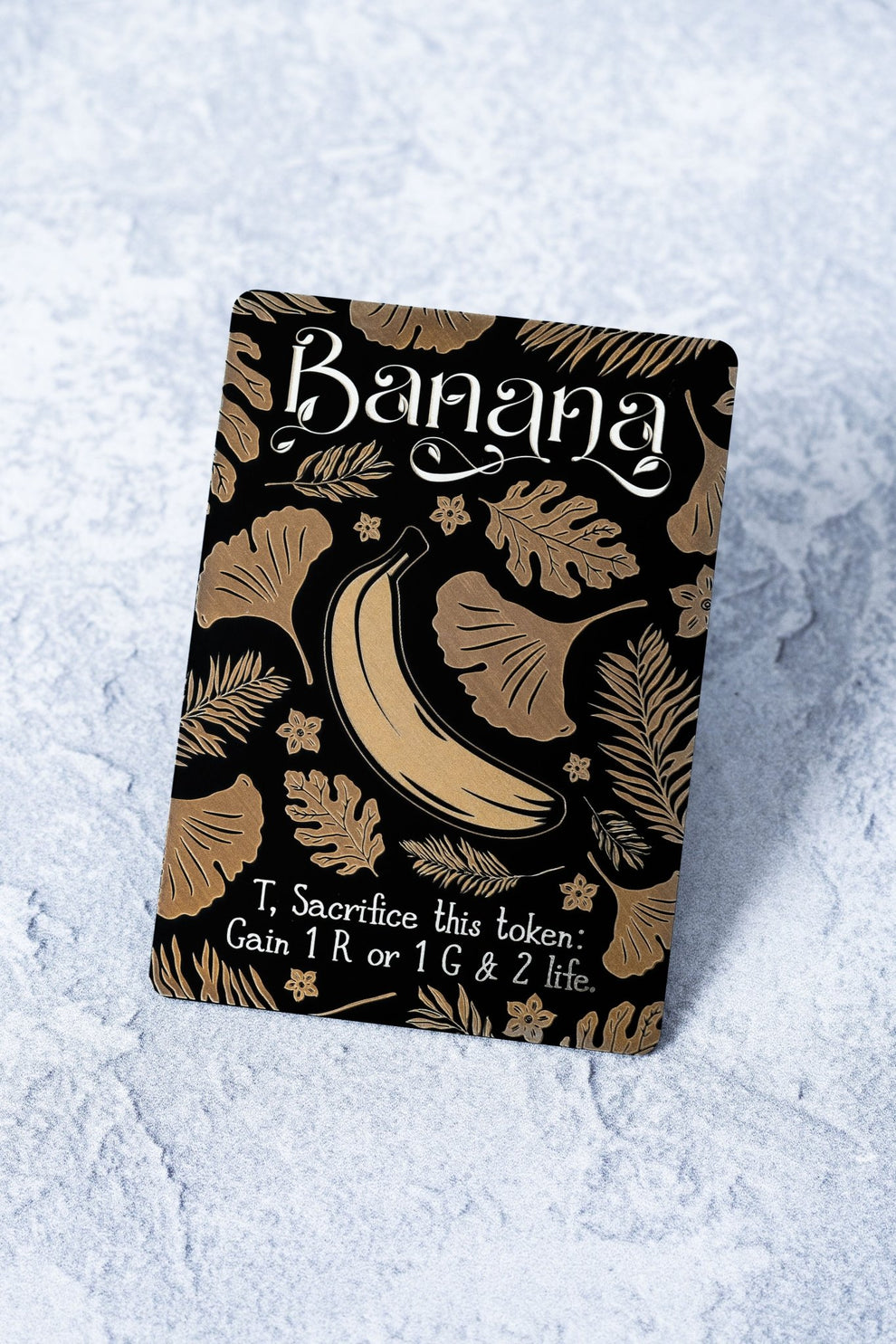 Stainless Steel Banana Token - Metal MTG Tokens | Legendary Artifacts